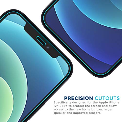 Tech Armor Ballistic Glass Screen Protector for iPhone 12 and iPhone 12 Pro [6.1 Inch] Display 3 Pack Tempered Glass, Case Friendly
