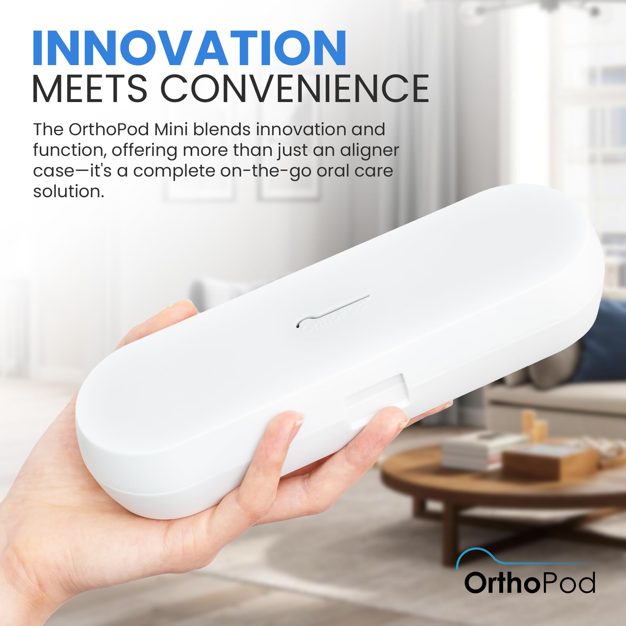 OrthoKey OrthoPod Dental Travel Case - Secure Storage for Aligners, Retainers, and Invisalign - Convenient Toothbrush and Toothpaste Holder - Clear Removable Grabber - Sterile Storage