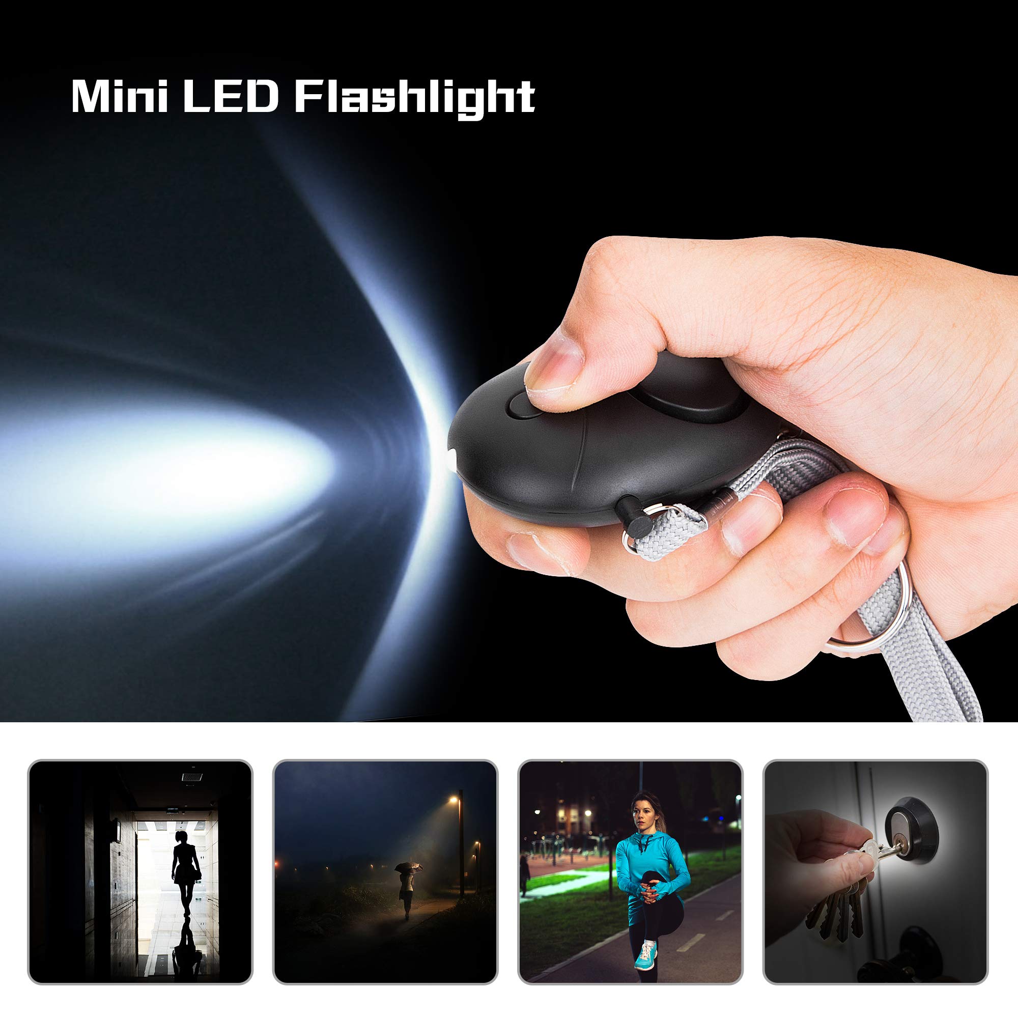Personal Alarm, Safe Sound Security Personal Alarm for Women,Kids, Elderly, Emergency Safe Personal Alarm Black