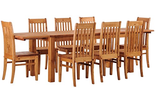 B.R.A.S.I.L.-Möbel TableChamp Dining Table Set Rio Eight Pine Chairs with Extensions Included Honey Solid Wood