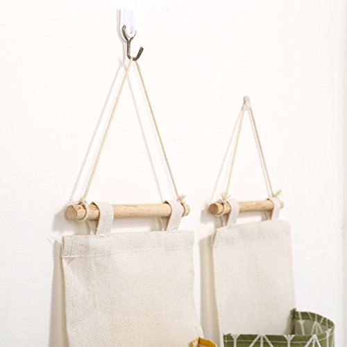 litymitzromq Hanging Organizer, 3 Pockets Wall Door Closet Home Hanging Storage Bag Linen Fabric Wardrobe Organizer Pouch Space Saving Household Tool Grey