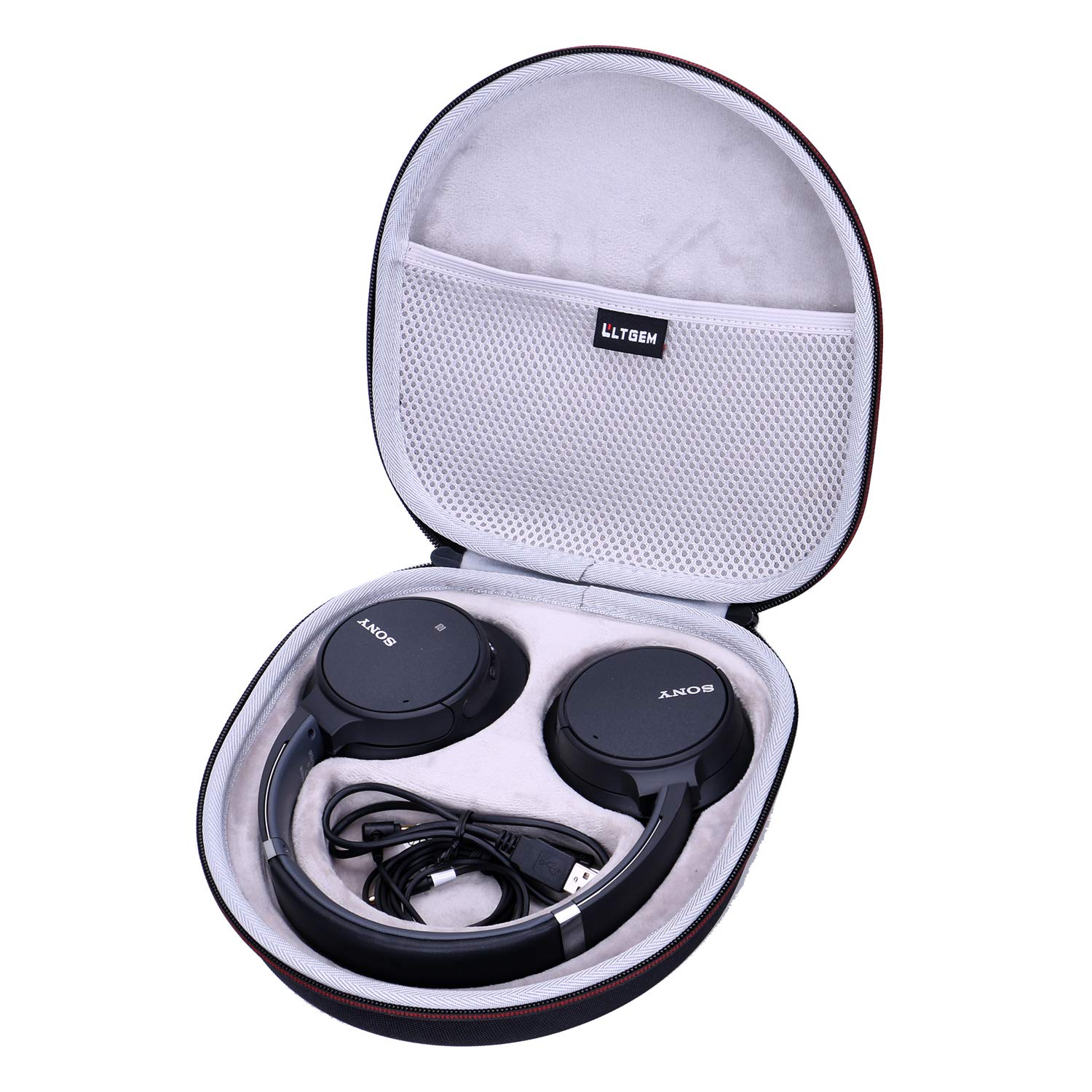 LTGEM Case Compatible with Sony WH-CH720N / WH-CH520 / WHCH710N / WH-CH510 Noise Canceling Headphones Over The Ear Headset, Black+Gray
