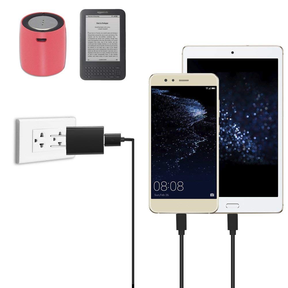 USB Micro Charger Compatible Samsung Galaxy Note, Tab A, E, S2, 3, 4, 7.0" 8.0" 9.6" 9.7" 10.1", SM-T280/ 350/580/ 560/530 Tablet, Phone Galaxy J8, J7, J6, S7, S6, S5 with 5 FT Charging Cable Cord