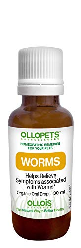 OLLOPETS Worms, Organic Homeopathic Remedy for All Pets, 1 Fl Ounce