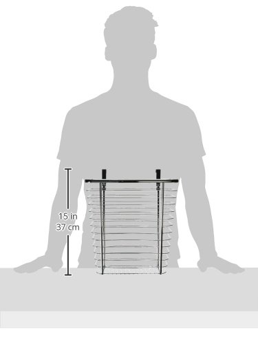 iDesign Axis Steel Over the Cabinet Storage Basket Organizer for Kitchen, Pantry, Bathroom, Office, Dorm Room, 7.1" x 12.2" x 14.2", Chrome