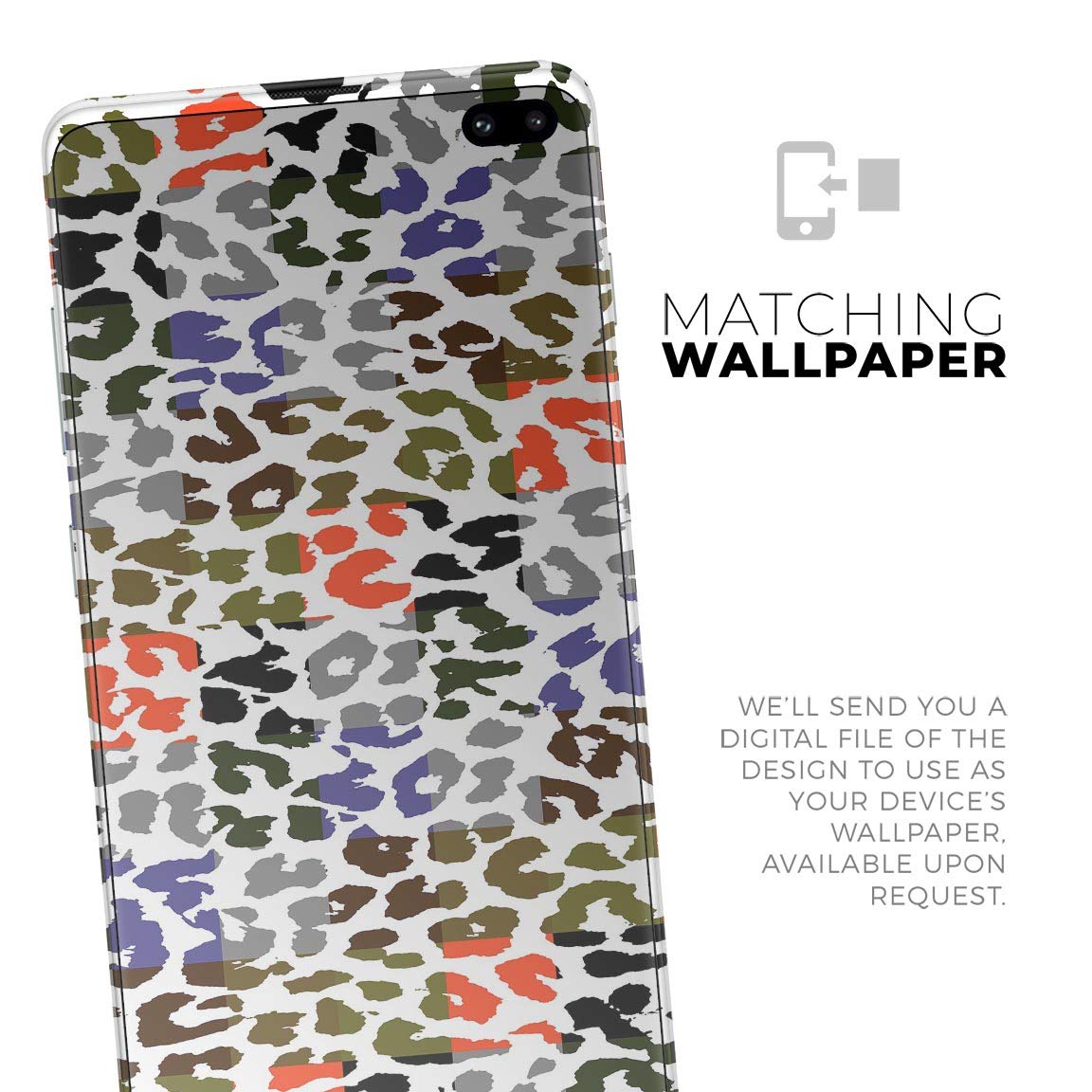 DesignSkinz Multicolored Leopard Vector Print Protective Vinyl Decal Wrap Skin Cover Compatible with The Samsung Galaxy S20 (Screen Trim & Back Glass Skin)