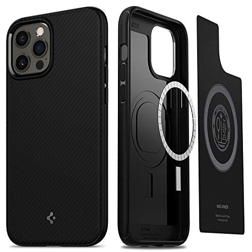 Spigen Mag Armor (MagFit) Compatible with MagSafe Designed for iPhone 12 Pro Max Case (2020) - Matte Black