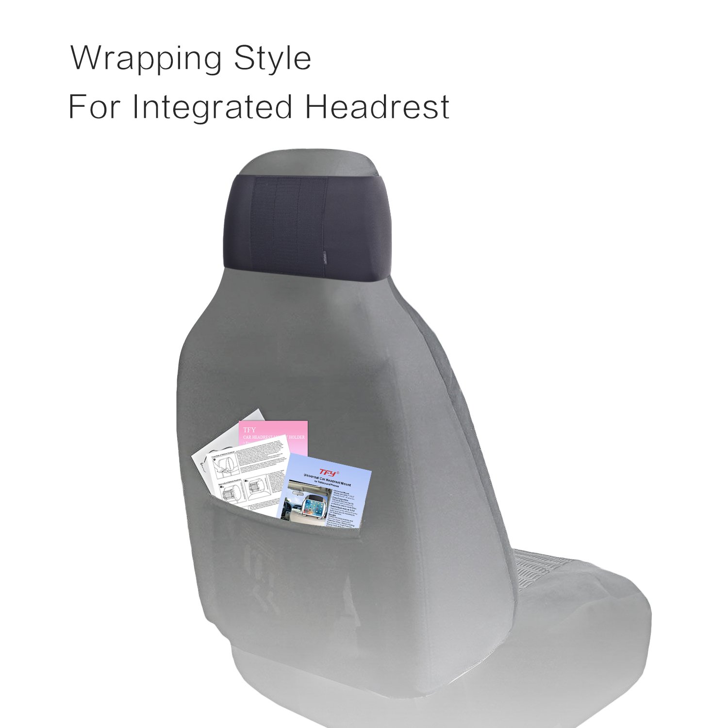 TFY Car Headrest Mount for 7-10 inch Fire, Fire HD, Kids Edition Tablets, Angle Adjustable Holder with Silicon Holding Net