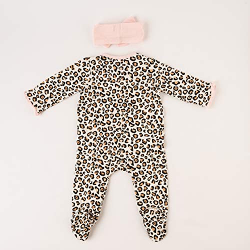 Mud Pie baby girls Mud Pie Leopard Headband Set, Multi, 0-3 Months and Toddler Sleepers, Multi, 3 Months US