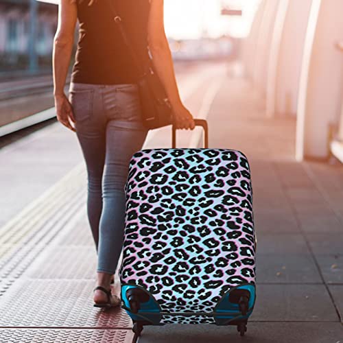 Neon Leopard Grain Luggage Cover Elastic Washable Stretch Suitcase Protector Anti-Scratch Travel Suitcase Cover for Kid and Adult XL (29-32 inch suitcase)