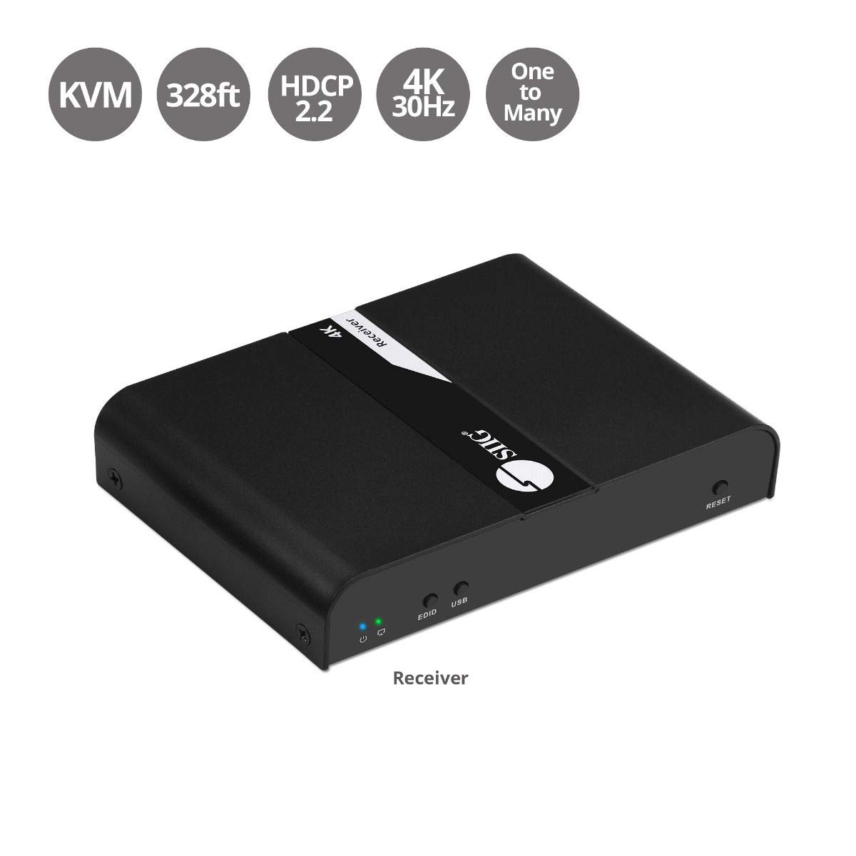 SIIG 4K 30Hz KVM HDMI Over Cat 6 Extender -Receiver (CE-H25L11-S1)