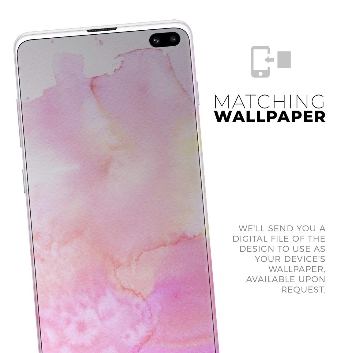 DesignSkinz Subtle Pink 2 Absorbed Watercolor Texture Protective Vinyl Decal Wrap Skin Cover Compatible with The Samsung Galaxy S20 (Screen Trim & Back Glass Skin)
