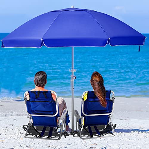 Canpsky Portable Beach Chair for Adults, 4 Position Backpack Folding Camping Chairs for Outdoor, Beach Chairs with Backpack Straps,Blue…