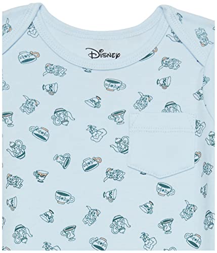 Amazon Essentials Disney | Marvel | Star Wars | Princess Baby Girls' Cotton Coveralls, Pack of 3, Alice Tea Party, 0-3 Months