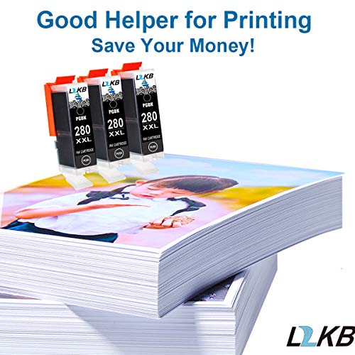 L2KB PGI-280 Compatible Replacement for Canon 280 Ink cartridges with PIXMA TR7520 TR8520 TS6120 TS6220 TS8120 TS8220 TS9120 TS9520 TS9521C Printer (3 Pack)