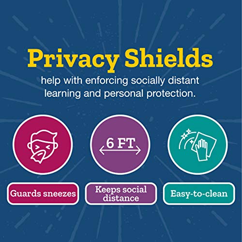 Really Good Stuff Standard Privacy Shields for Student Desks β Set of 12 - 3 Group Colors -Matte - Study Carrel Reduces Distractions - Keep Eyes From Wandering During Tests , Red, Blue & Green With Stars & Swirls Pattern