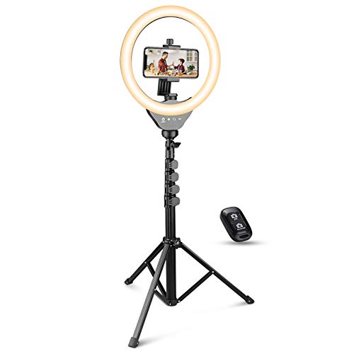 UBeesize 10โโ Ring Light with Tripod, Selfie Ring Light with 62โโ Tripod Stand, Light Ring for Video Recording ๏ผ Live Streaming(YouTube, Instagram, TIK Tok), Compatible with Phones and Cameras