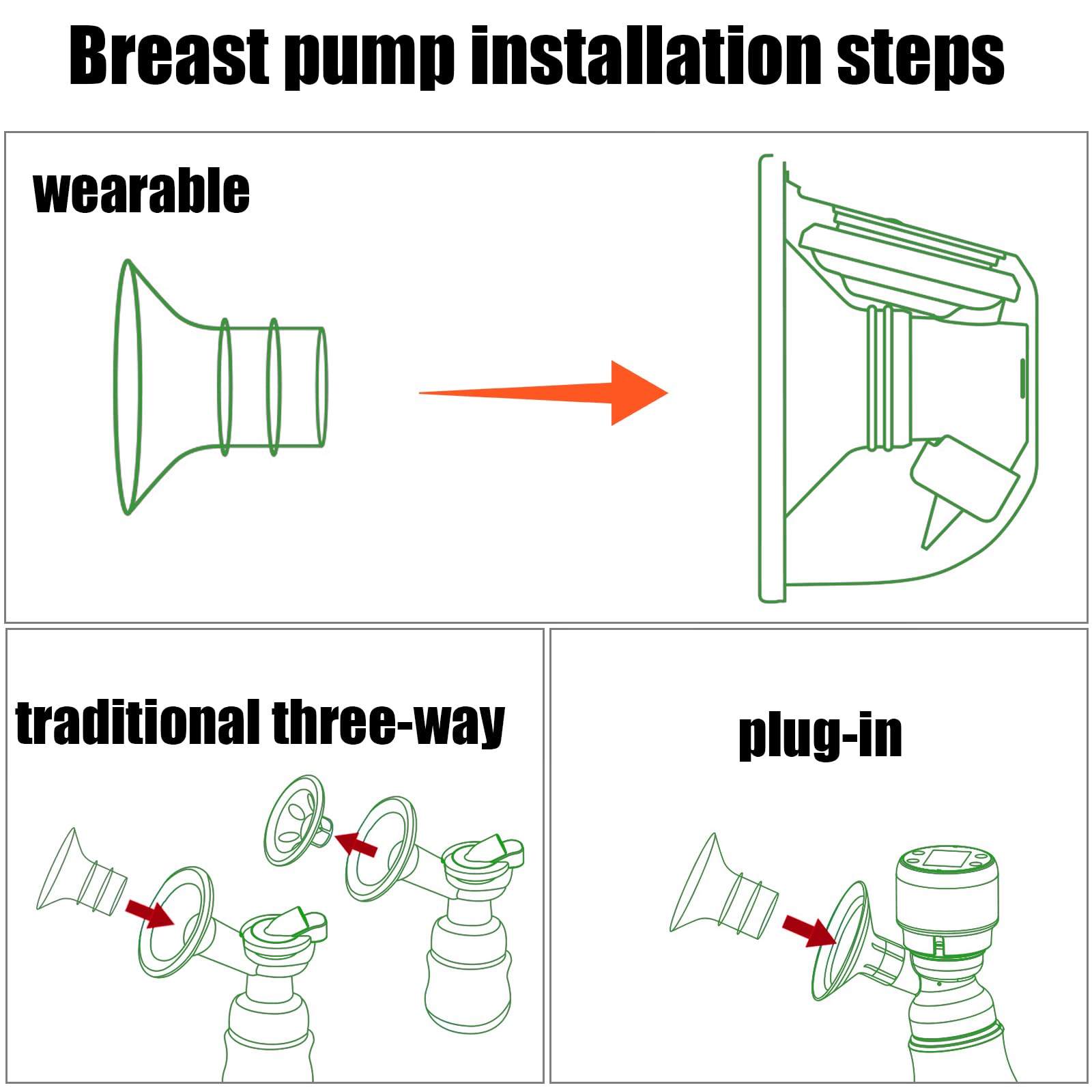 2pcs Flange Inserts, 17mm Silicone Breastpump Flange Insert Wearable Breast Pump Accessories Compatible with Medela/Spectra/TSRETE/Momcozy S9/S12/S9Pro/S12Pro