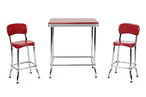 COSCO Stylaire 3 Piece High Top Set, Red & Chrome