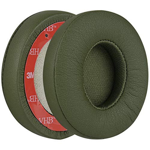 Geekria QuickFit Replacement Ear Pads for Beats Solo3, Solo 3.0 Wireless (A1796) Headphones Earpads, Headset Ear Cushion Repair Parts (Green)