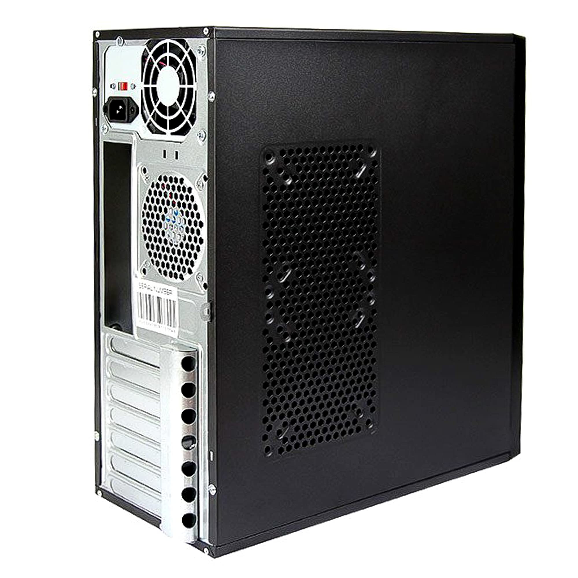 GETTTECH Mid Tower Computer ATX Case with 500W Power Supply Unit, 2 USB Ports, Complete Desktop PC Project Build Economic Kit, 7 Expansion Slots, mATX FCC/ROHS/CE/NOM Certified Black GG-1801