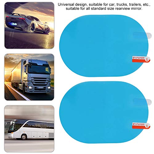 Rearview Mirror Rain Film, 100x145mm Oval Blue Car Rearview Mirror Rain Protective Film Anti-Fog Rainproof Sticker