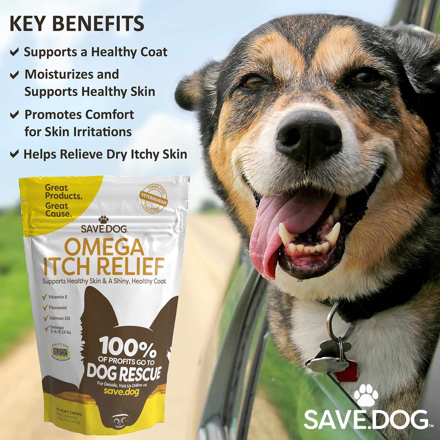 SAVE.DOG Chewable Probiotics & Omega Itch Relief for Dogs Bundle