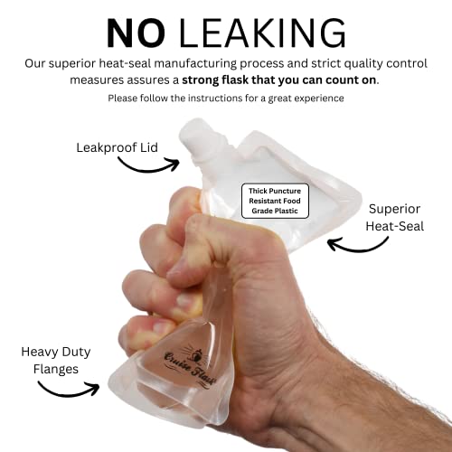 Concealable And Reusable Cruise Flask Kit - Sneak Drinks Anywhere - 3 x 32 oz + 3 x 16 oz + 1 funnel