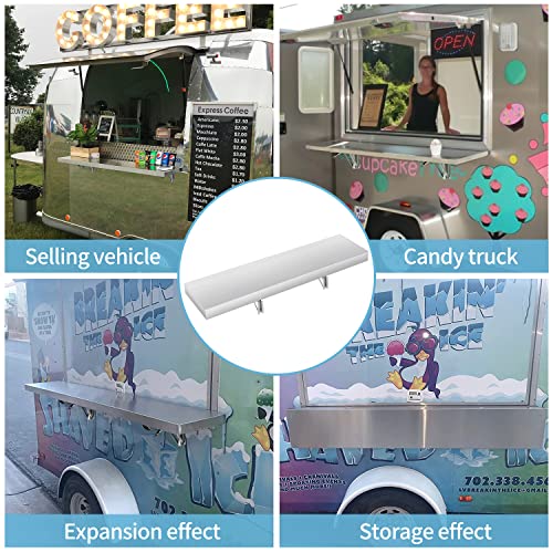 Concession Shelf- 48L x 12W Inch Stainless Steel Foldable Perfect for Food Truck, Trailer and Window Service