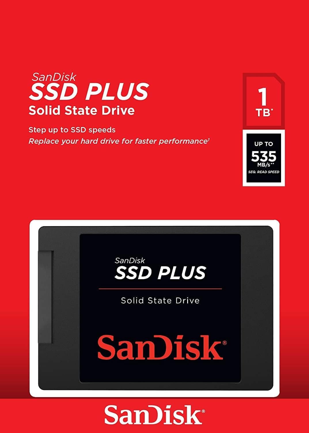 SanDisk SSD Plus 1 TB Solid State Drive - 2.5" Internal - SATA (SATA/600)