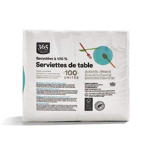 365 by Whole Foods Market, Dinner Napkins 2 Ply 100 Count, 100 Count