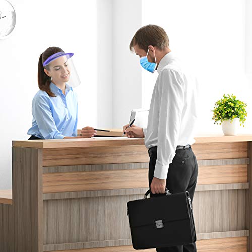 Pac-Dent iVisor Reusable Face Shield Kit, Full Face Protective Mask with Anti-Fog Coating, Adjustable to Comfortably Fit All Head Sizes, Reusable, Blue