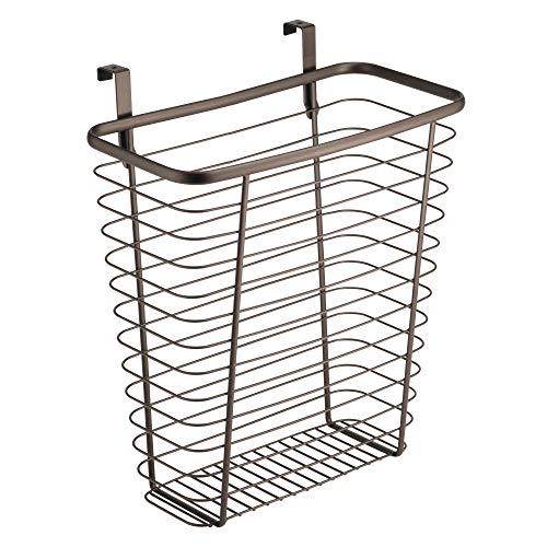 iDesign Steel Over-The-Cabinet Waste Basket or Storage Bin, The Axis Collection, 7.1" x 12.2" x 14.2", Bronze