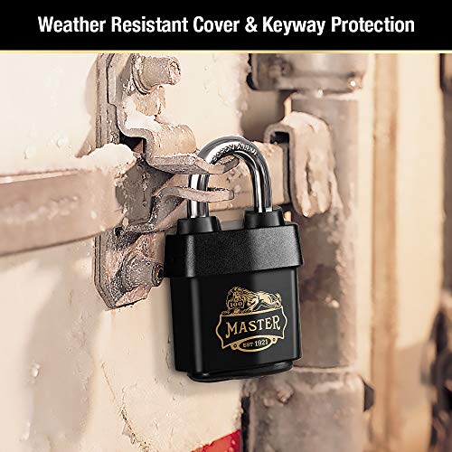 Master Lock 1921D Keyed Padlock, 2-1/8 in Wide, Black