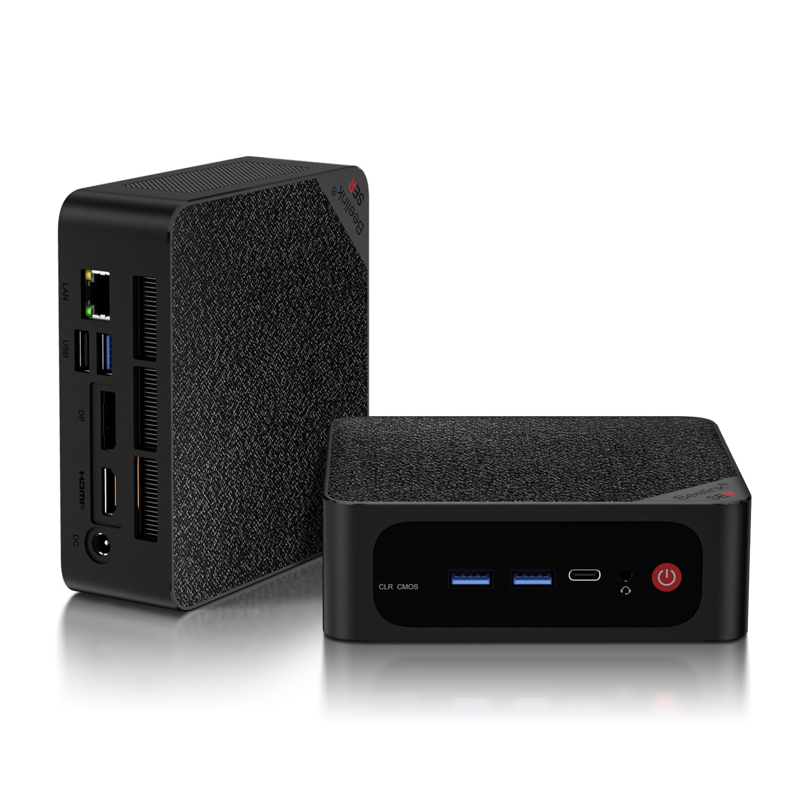 Beelink Mini PC, AMD Ryzen 7 5800H (8C/16T, up to 4.4GHz), 32GB DDR4 1TB M.2 NVMe SSD Graphics 8core 2000 MHz, SER5 MAX Mini Desktop Computer 4K@60Hz Output/DP/HDMI/Type-C/WiFi 6/BT5.2/Gaming/Home