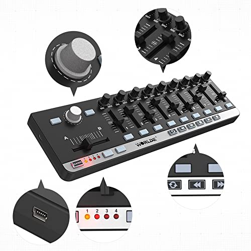 Btuty Portable Mini USB 9 Slim-Line Control MIDI Controller Keyboard Controller