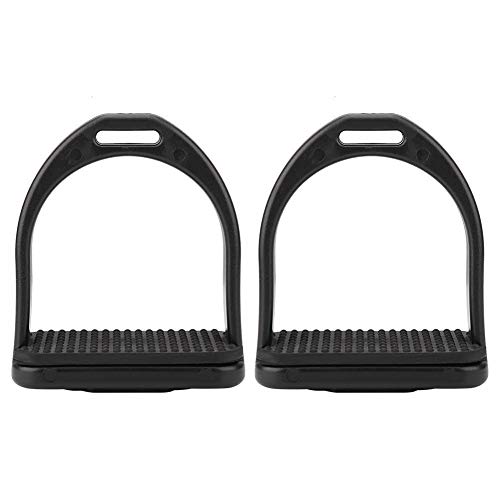 Maxmartt 1 Pair Black High Strength Horse Stirrup Durable Quality Plastic Riding Stirrups (S)