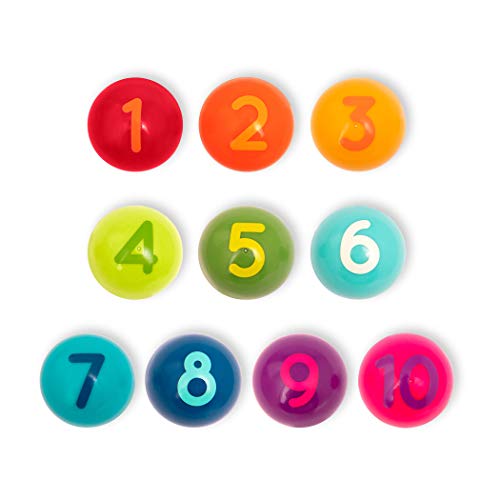 Battat β Ball Dispenser for Kids β Mini Vending Machine Toy β 10 Colorful Number Balls - Numbers & Colors Gumball Machine - Toddlers - 12 Months + , Red