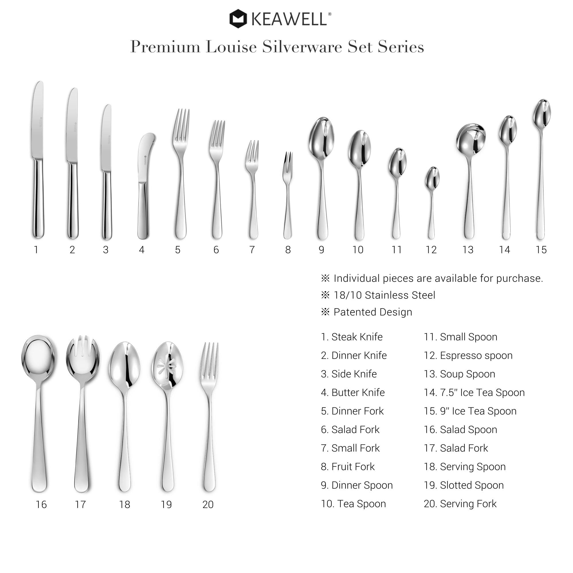 KEAWELL Premium 4-Piece 6.7" Louise Butter Knives, Stainless Steel, Dishwasher Safe