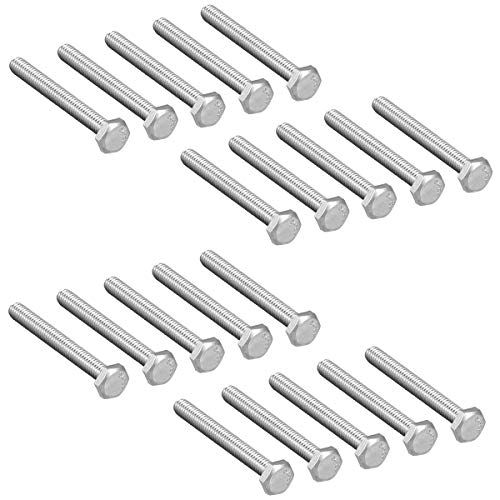 L-A M4 Hex Bolt M4-0.7 x 30mm UNC Hex Head Screw Bolts A2-70(304) Stainless Steel Fully Threaded Hex Tap Bolts (20 Pcs)