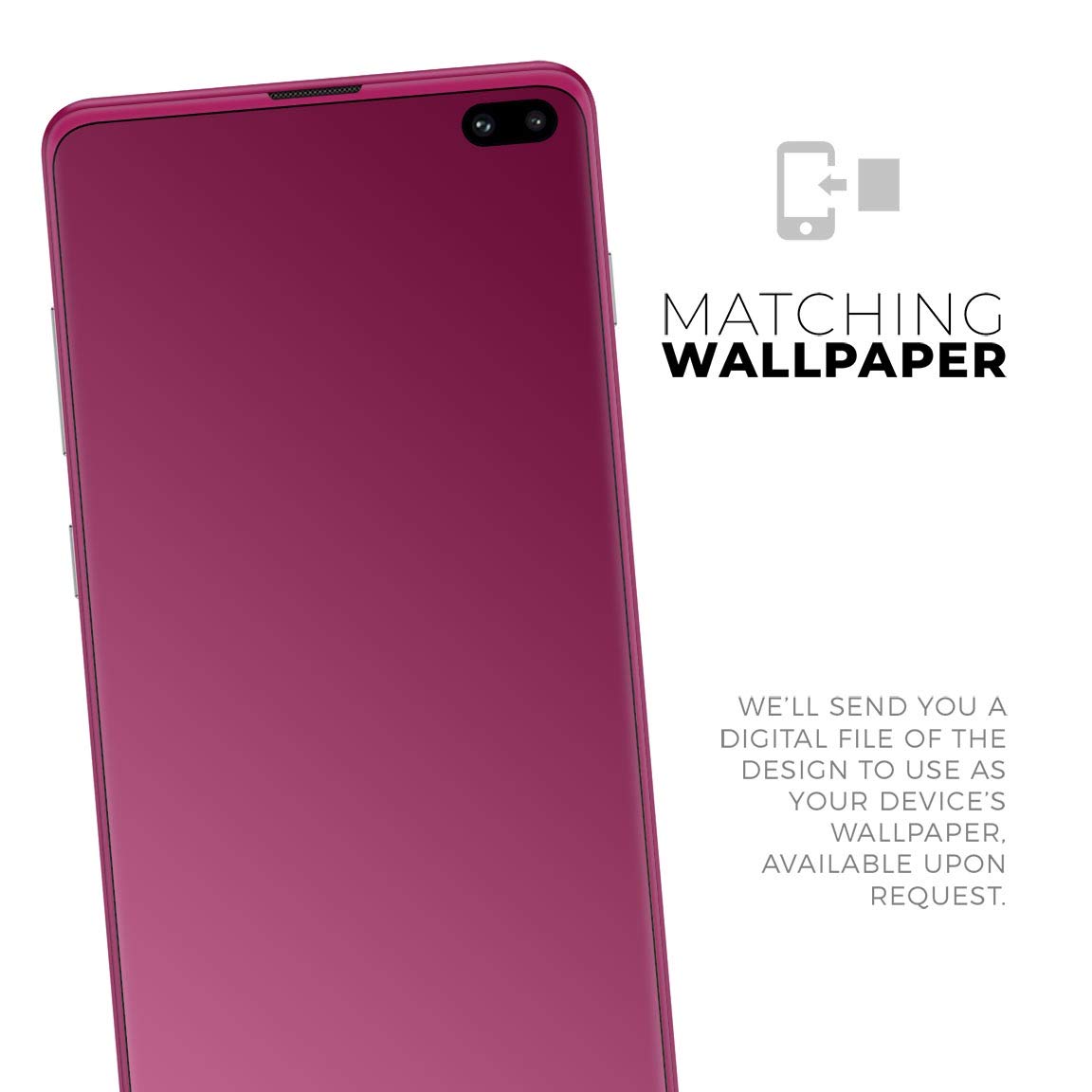 DesignSkinz Solid Dark Pink V2 Protective Vinyl Decal Wrap Skin Cover Compatible with The Samsung Galaxy S20 (Screen Trim & Back Glass Skin)