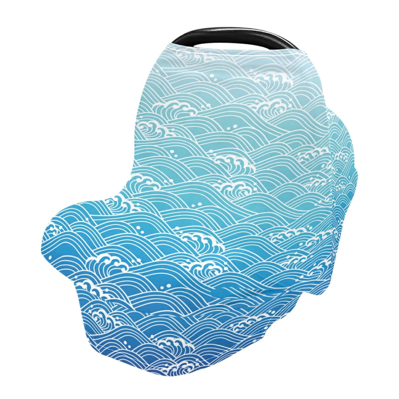 Nursing Cover Breastfeeding Scarf Ocean Wave - Baby Car Seat Covers, Infant Stroller Cover, Carseat Canopy(913h)