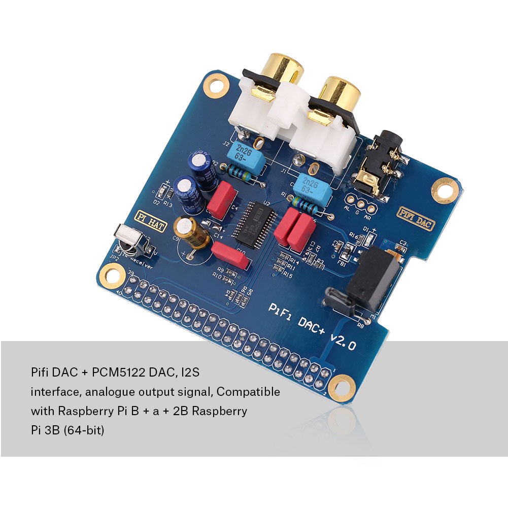I2S HiFi Interface DIGI DAC PCM5122 Amplifier and HiFi Digi Digital Audio Expansion Sound Card Module for 3 Model B / 2B / B