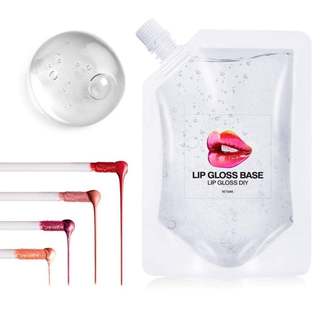 Skynest Lip Gloss Base, DIY Lip Gloss Moisturizing, Non-Sticky, Vegan Lip Makeup Oil(1Pack 50ML+3 Packs 20ML)