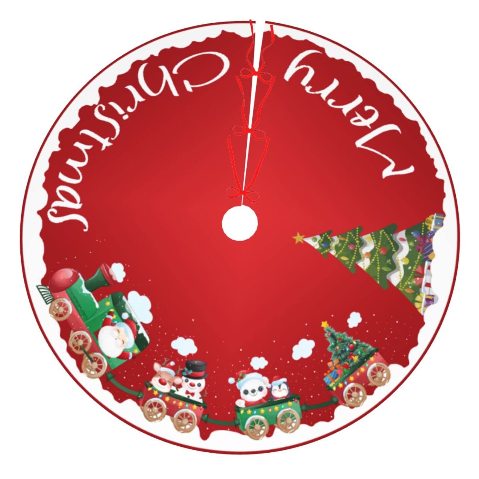 48 Inch Christmas Tree Skirt, Truck Xmas Tree Mat for Christmas Party Home Decor, Merry Christmas Tree Skirts for Christmas Tree Holiday Decorationsā¦