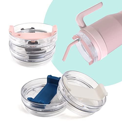 2Pcs Replacement 40oz Tumbler Lid Fit for stanley Quencher Adventure 40oz Tumbler (40 oz、white)