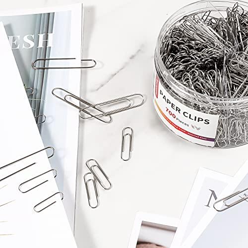 Paper Clips,700 Pcs Sliver Paper Clips Assorted Sizes with Small,Medium &Jumbo, Large Paperclips for Office School Hospital Document Organizing Daily DIY Use