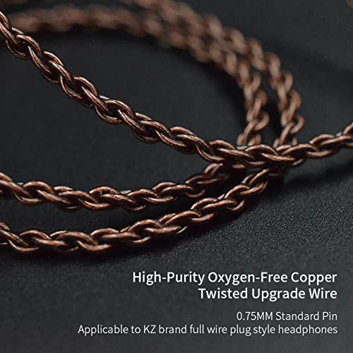 KZ CCA 2PIN IEM Earphone Cable, 4 Core High-Purity Copper Twisted IEMs Replacement Cable, Earbud Headphone Replacement Copper Extension Cable for KZ ZST ZSTX EDX ES4 AS10 CCA C10 C16 TRN V80 V90