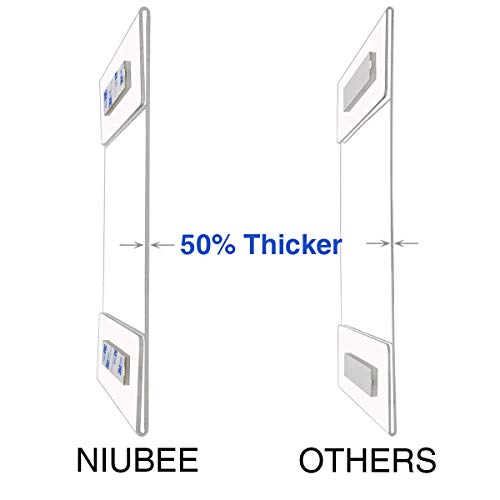 Niubee 8.5x11 inch Wall Mount Acrylic Sign Holder Horizontal with Double Sided Adhesive Tape for Office, Home, Store, Restaurant-No Drilling (10 Pack)