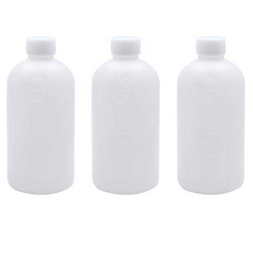 Sscon 3Pcs 500ml Plastic Small Mouth Graduated Lab Reagent Bottles Sample Sealing Bottls